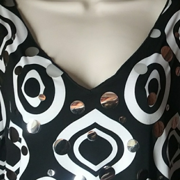 only nine | Tops | Only Nine 3x Womans Black White 34 Sl V Neck Top ...